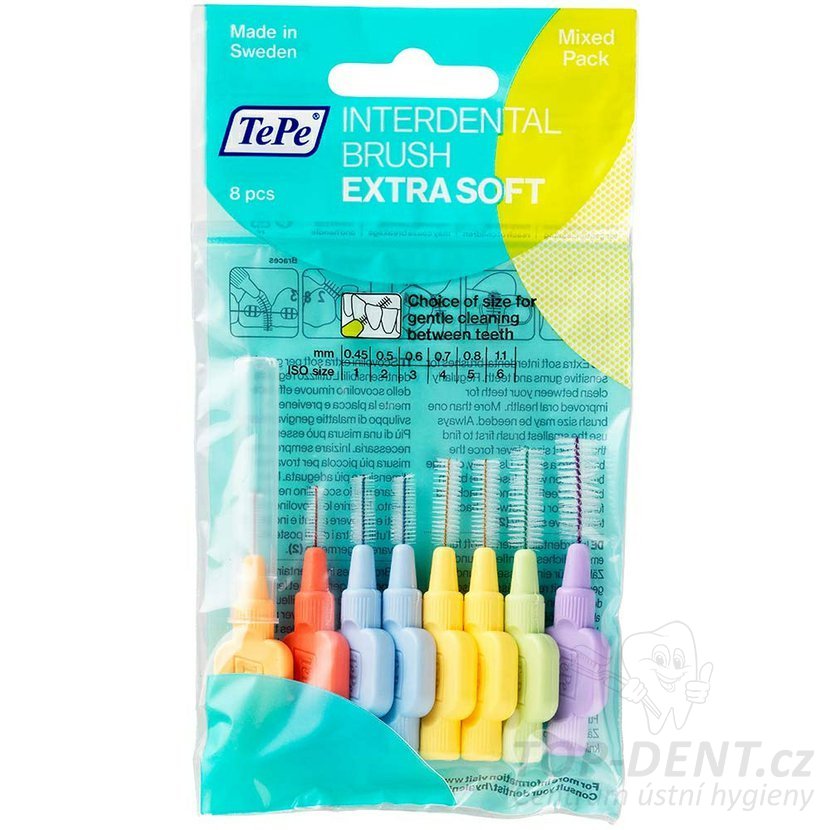 TePe EXTRA SOFT 1 - 6 mezizubní kartáčky MIX (0,45-1,1mm), 8 ks :: TOP ...