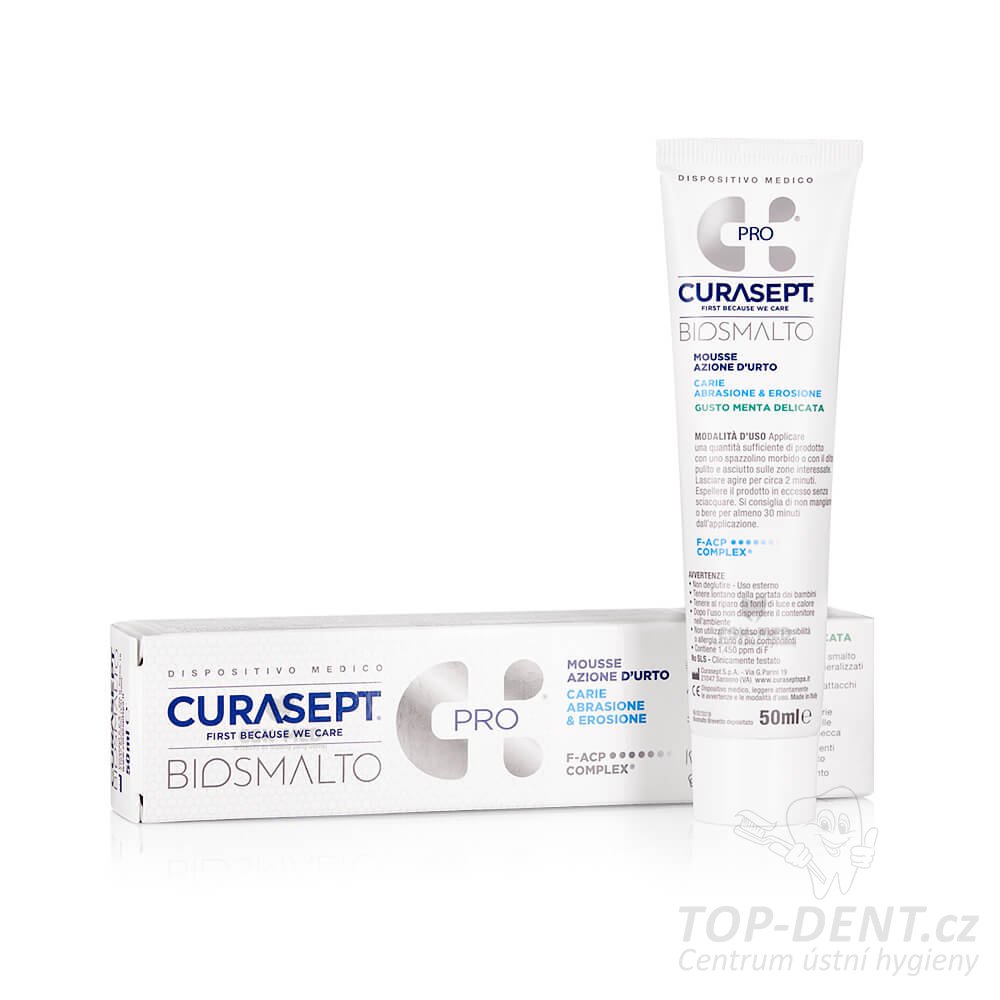 Curasept Biosmalto Mousse Caries Abrasion zubní krém na posílení ...