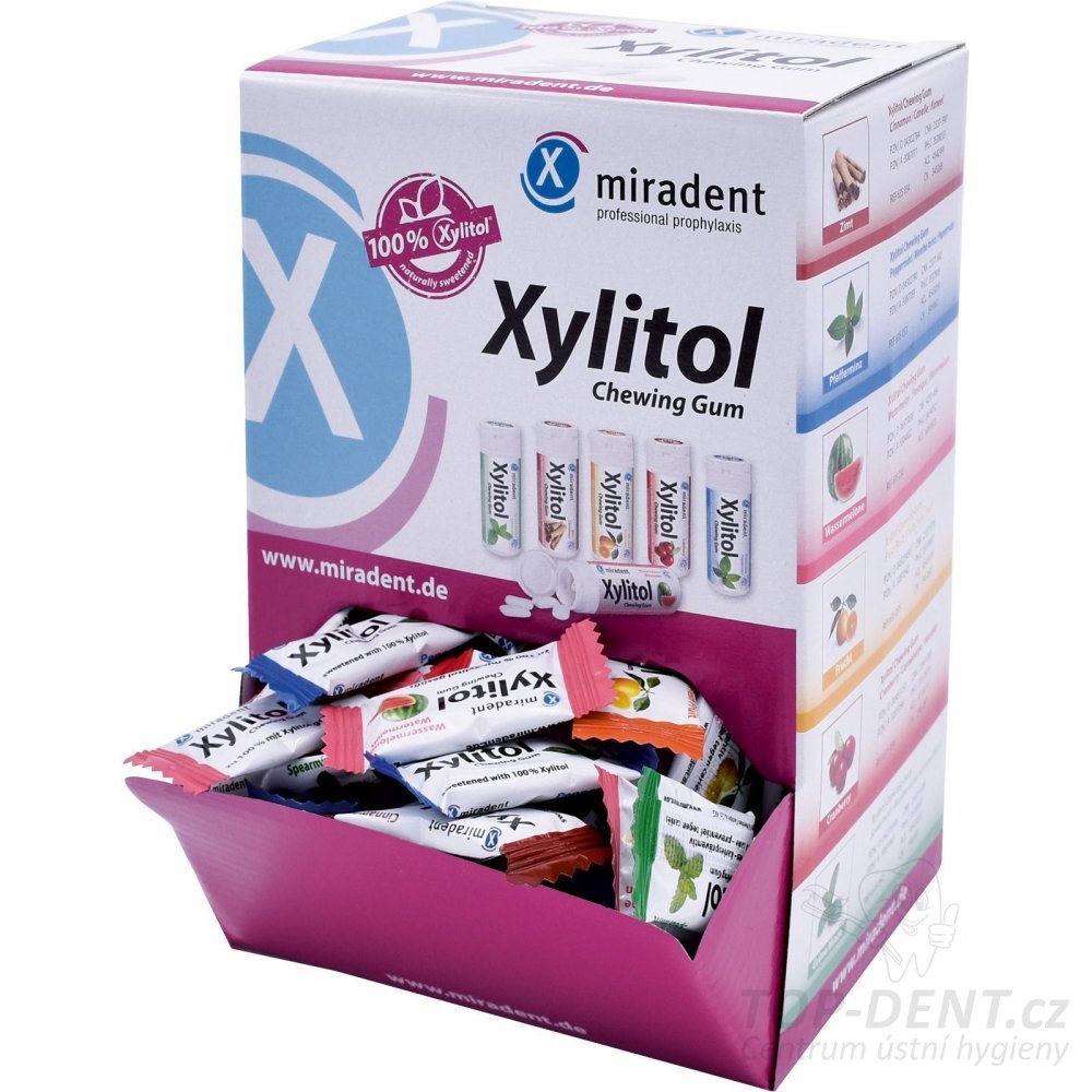 Miradent Xylitol žvýkačky MIX, 200x2ks :: TOP-DENT Vše pro dentální hygienu
